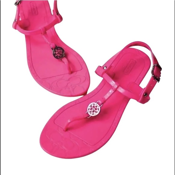 Coach | Shoes | Like New Authentic Coach Pink Pansy Sandals | Poshmark